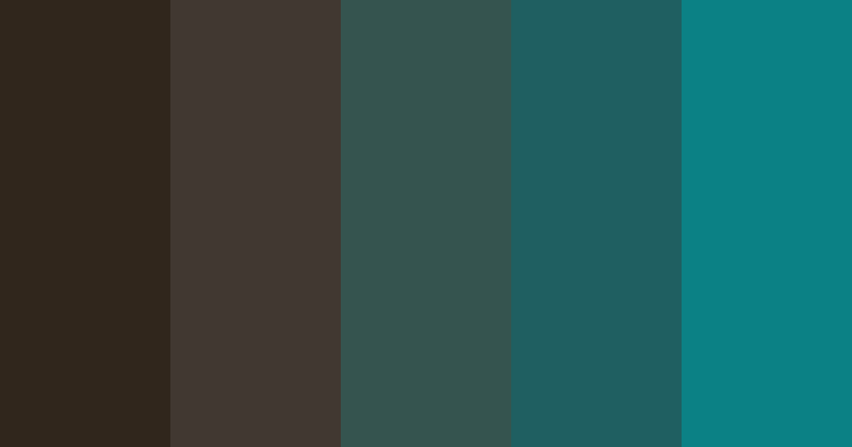 Color Palette: #30261C, #403831, #36544F, #1F5F61, #0B8185 – Colorway