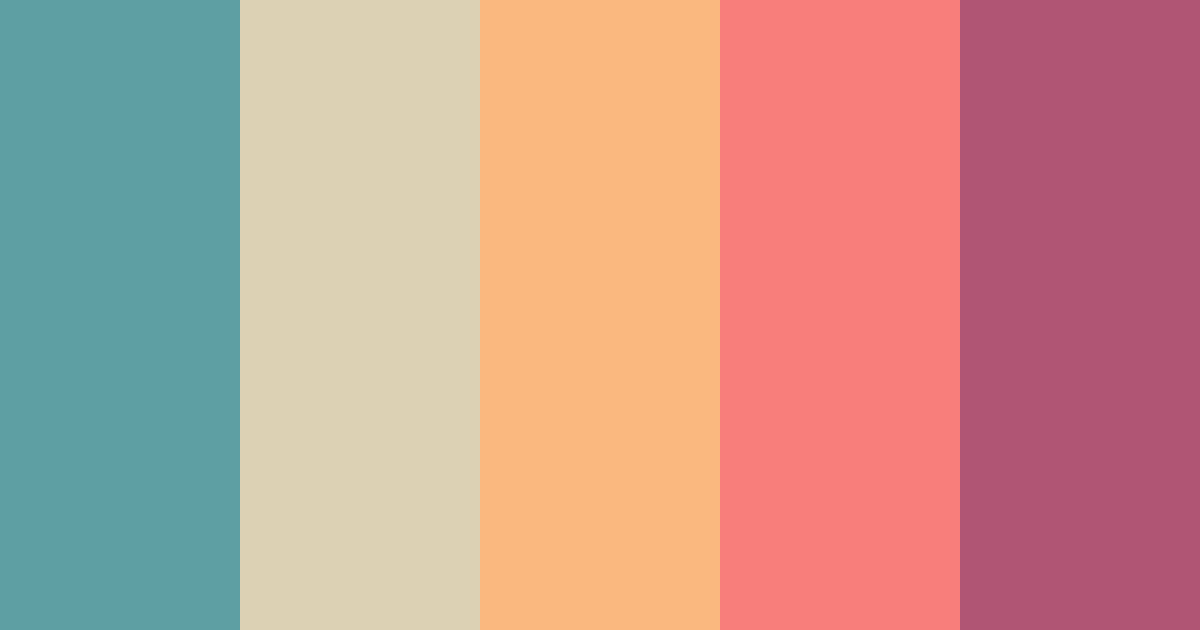 Color Palette: #5E9FA3, #DCD1B4, #FAB87F, #F87E7B, #B05574 – Colorway