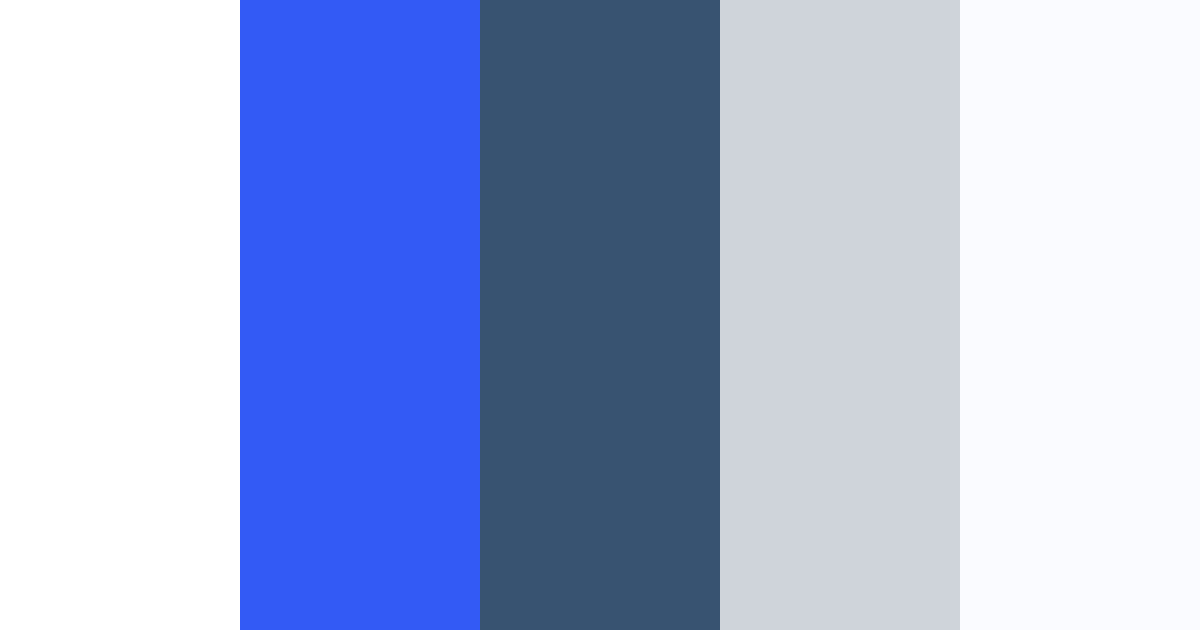 Color Palette: #FFFFFF, #335AF5, #385371, #CFD4DA, #FAFBFF – Colorway