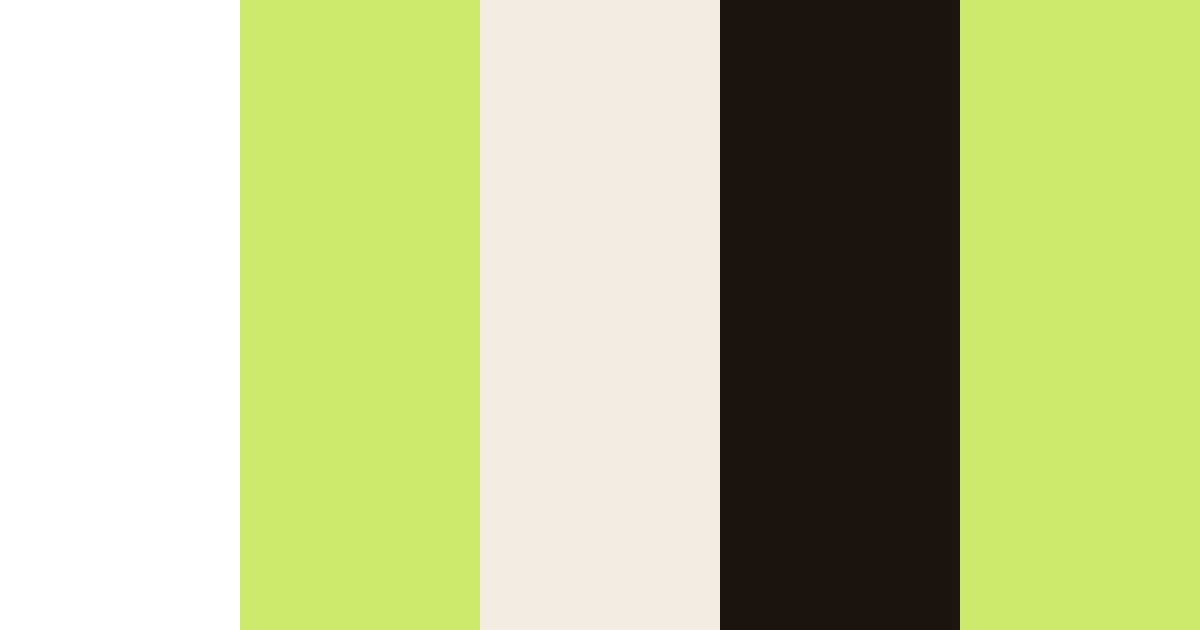 Color Palette: #FFFFFF, #CBE86B, #F2E9E1, #1C140D, #CBE86B – Colorway
